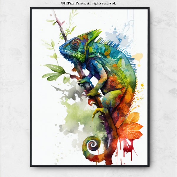 Chameleon Art - Etsy