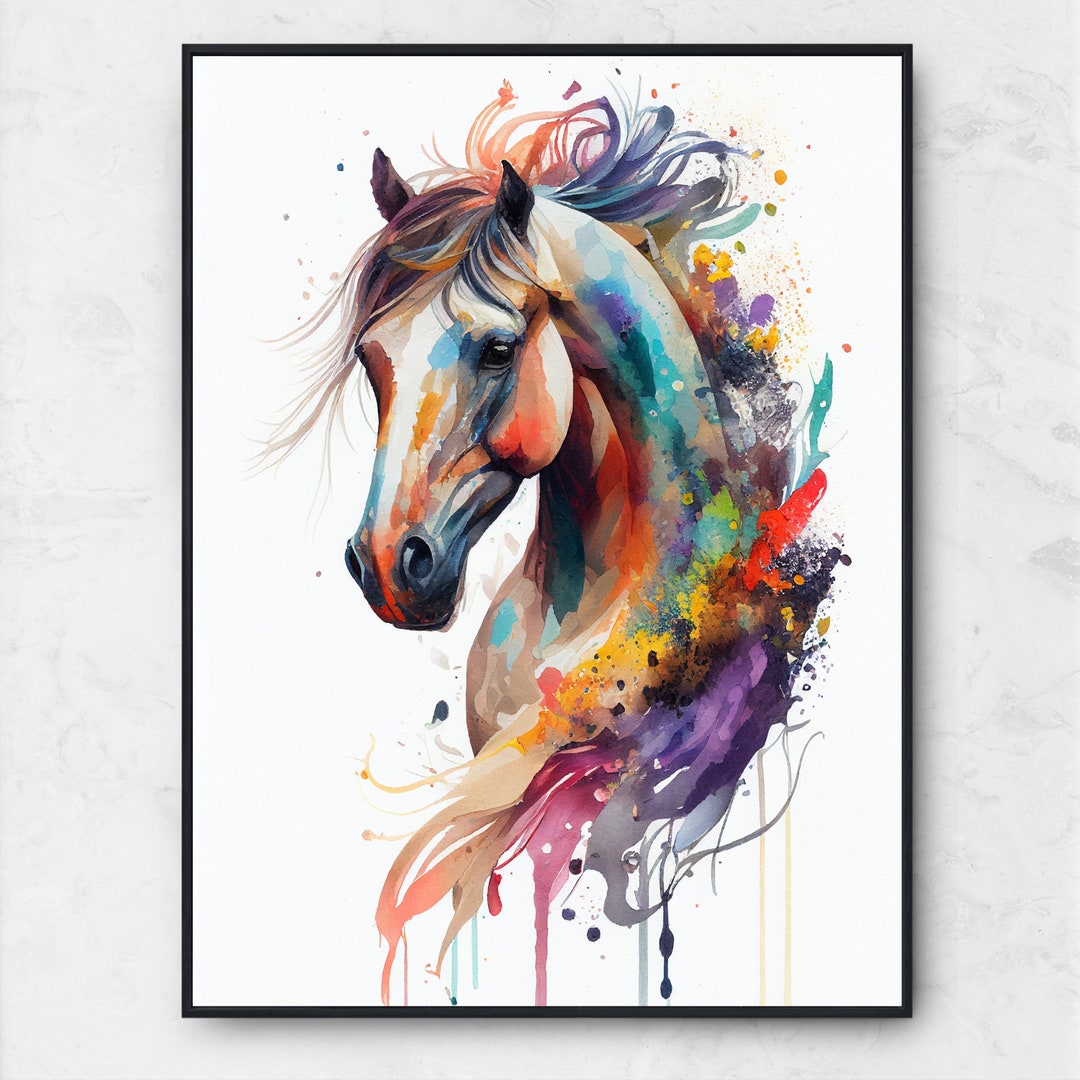 Colorful Horse PRINTABLE ART Horse Wall Art Download Horse Poster Gift ...