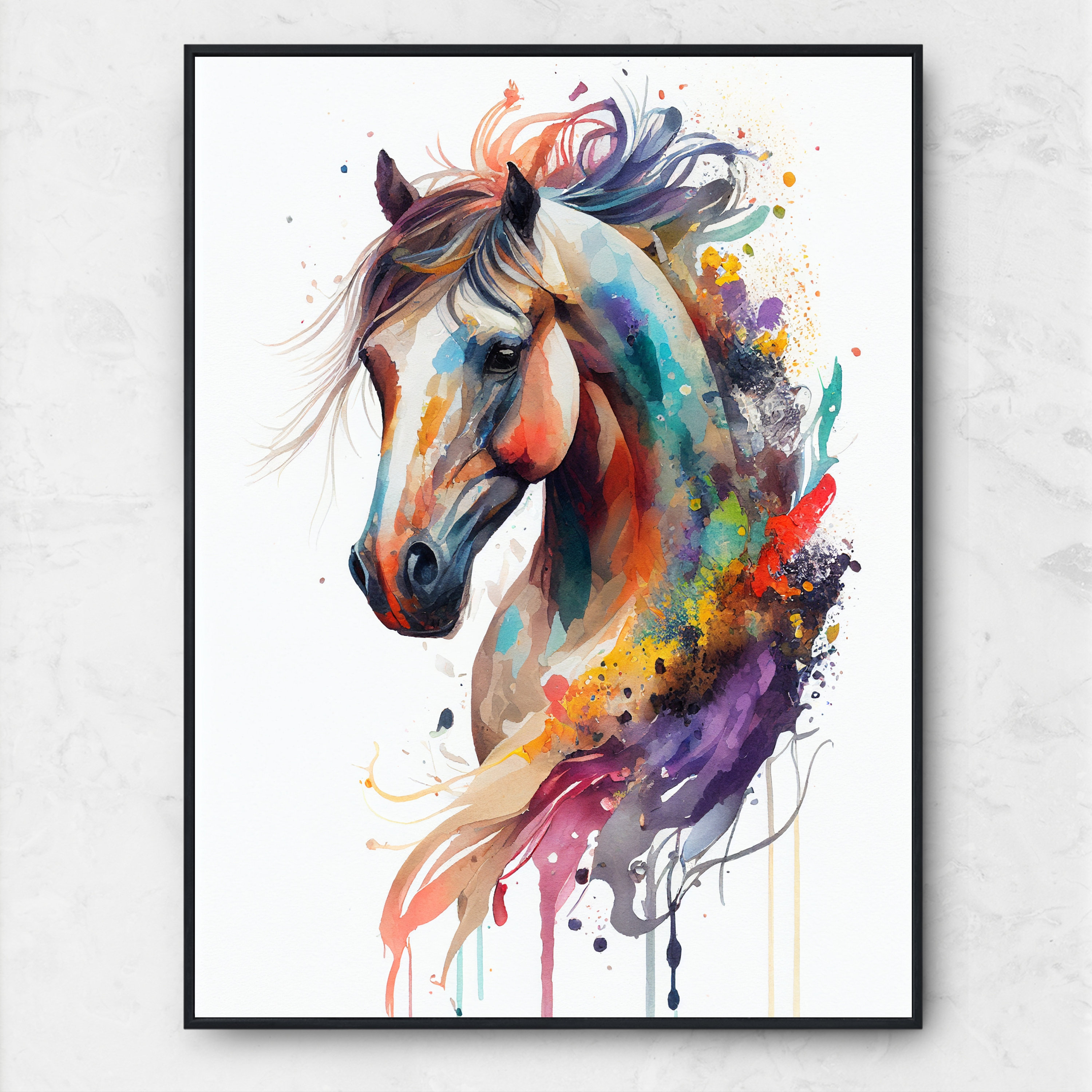 Colorful Horse PRINTABLE ART Horse Wall Art Download Horse Poster Gift ...