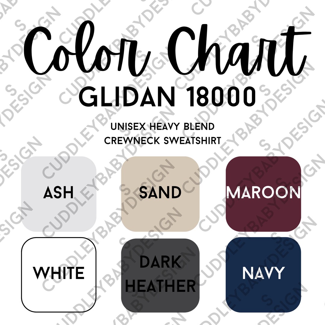 Custom Made Shirt Color Chart Mockup - Etsy
