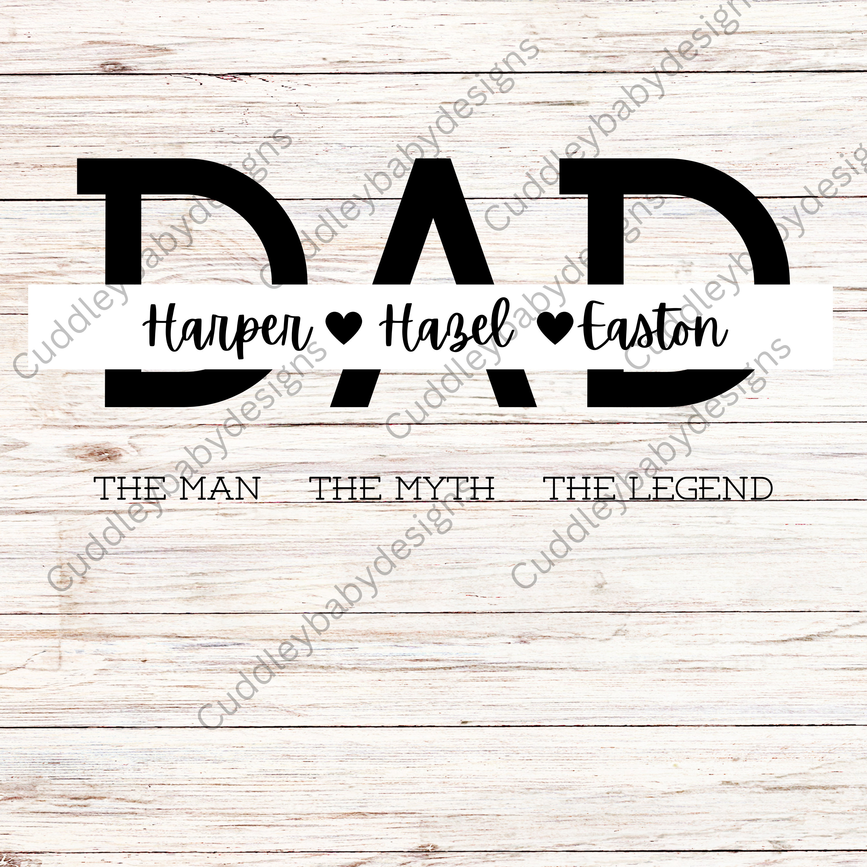 Father's Day DAD Name SVG and PNG Bundle - Etsy
