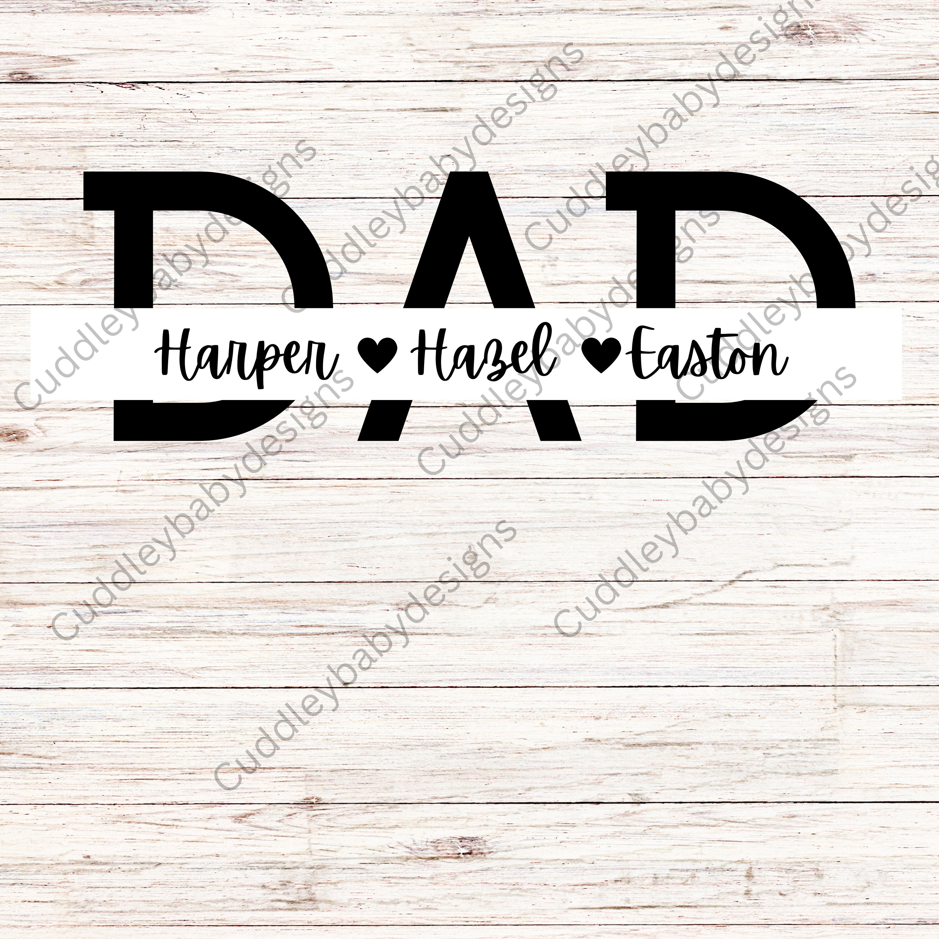 Father's Day DAD Name SVG and PNG Bundle - Etsy