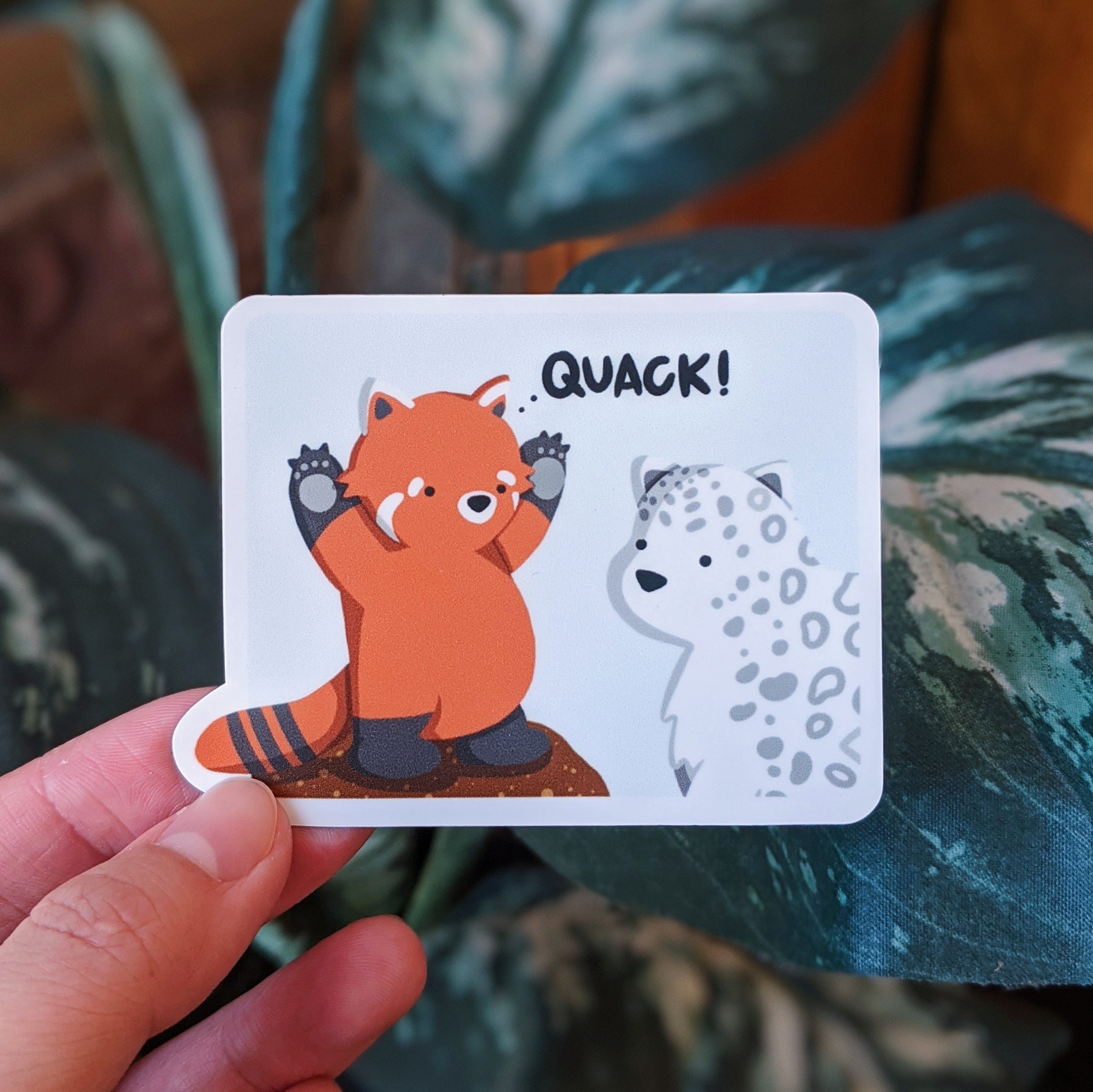 Snow Leopard & Turning Red Panda Sticker / Ornament request - Etsy