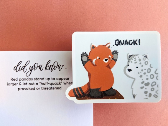Snow Leopard & Turning Red Panda Sticker / Ornament request | Etsy