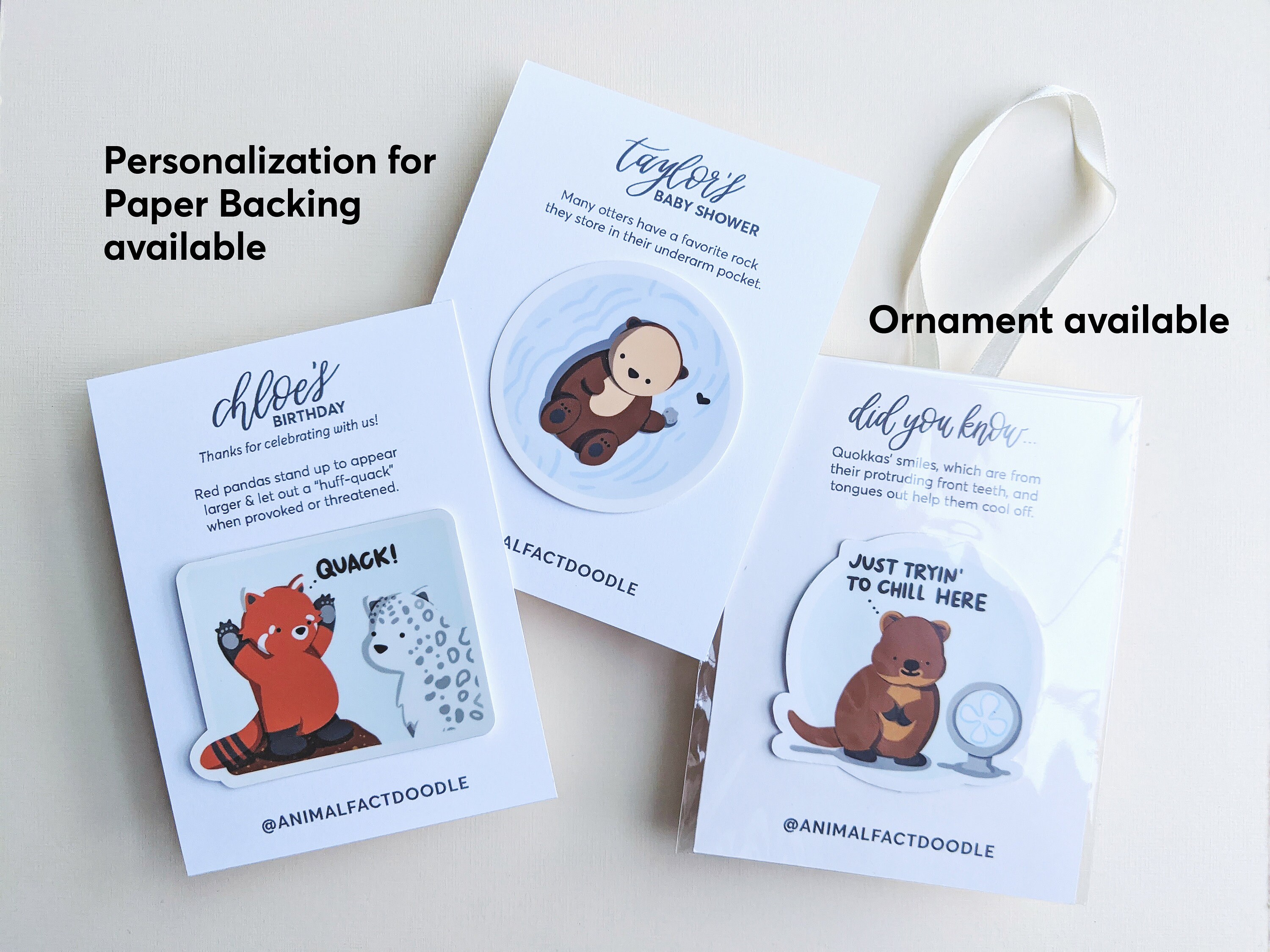 Snow Leopard & Turning Red Panda Sticker / Ornament request - Etsy