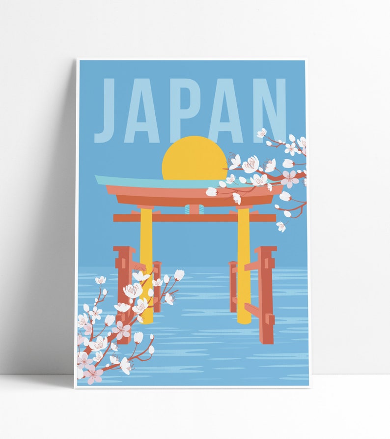 Japan Travel Poster, Digital Download, Printable Wall Art, Illustrated ...