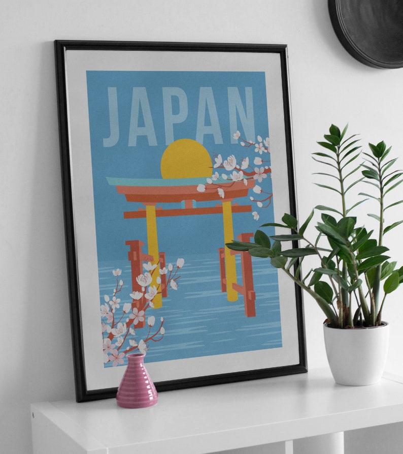 Japan Travel Poster, Digital Download, Printable Wall Art, Illustrated ...