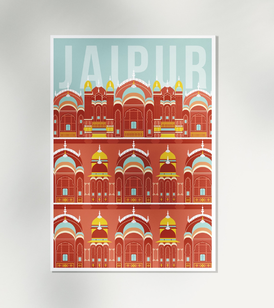 Jaipur Travel Poster, Digital Download, Printable Wall Art, Illustrated ...