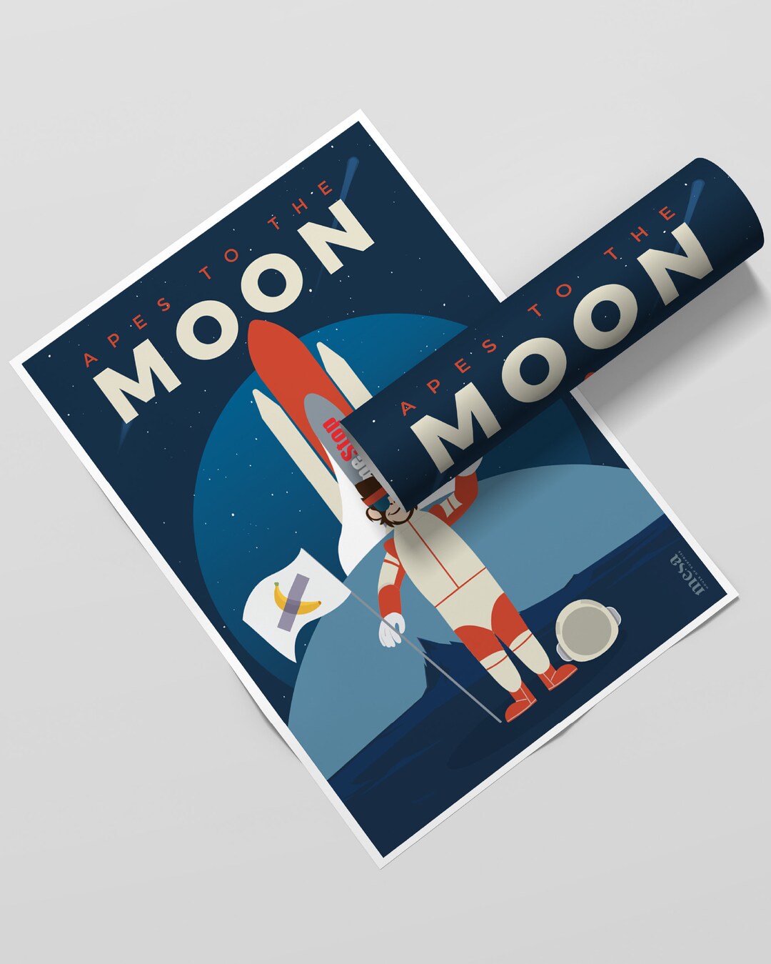 Apes to the Moon - Etsy