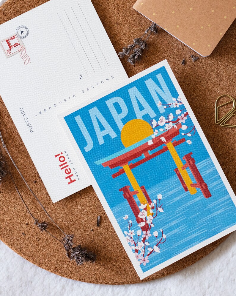 Asian Places Illustrated Postcards / Pack of 4 Postcards / - Etsy