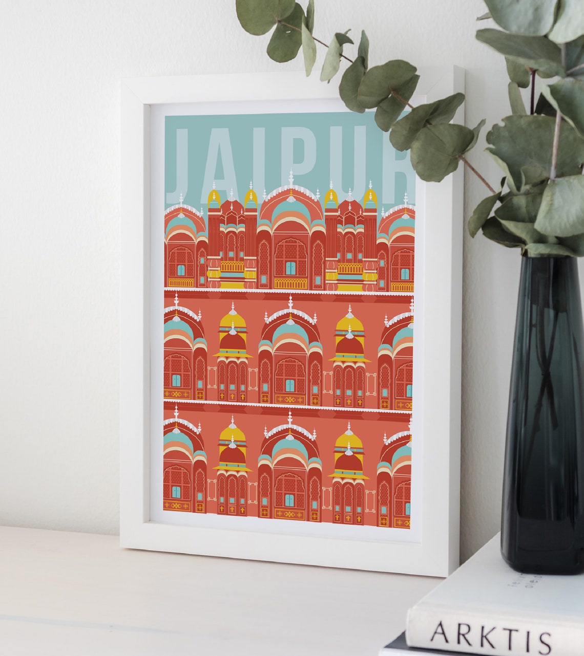Jaipur Travel Poster, Digital Download, Printable Wall Art, Illustrated ...