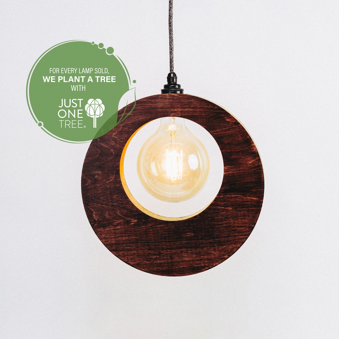 Solar System Wood Pendant Light: Minimalist Hanging Lamp - Etsy
