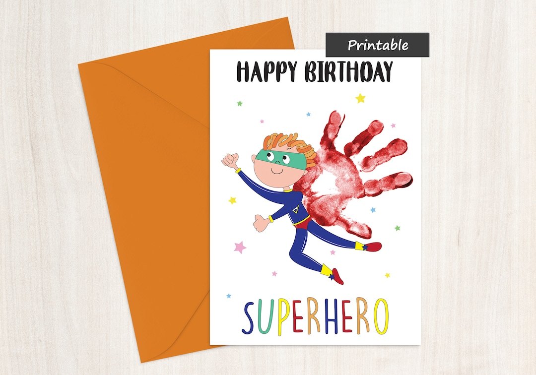 Happy Birthday Superhero Card Digital Download Children's Superhero ...