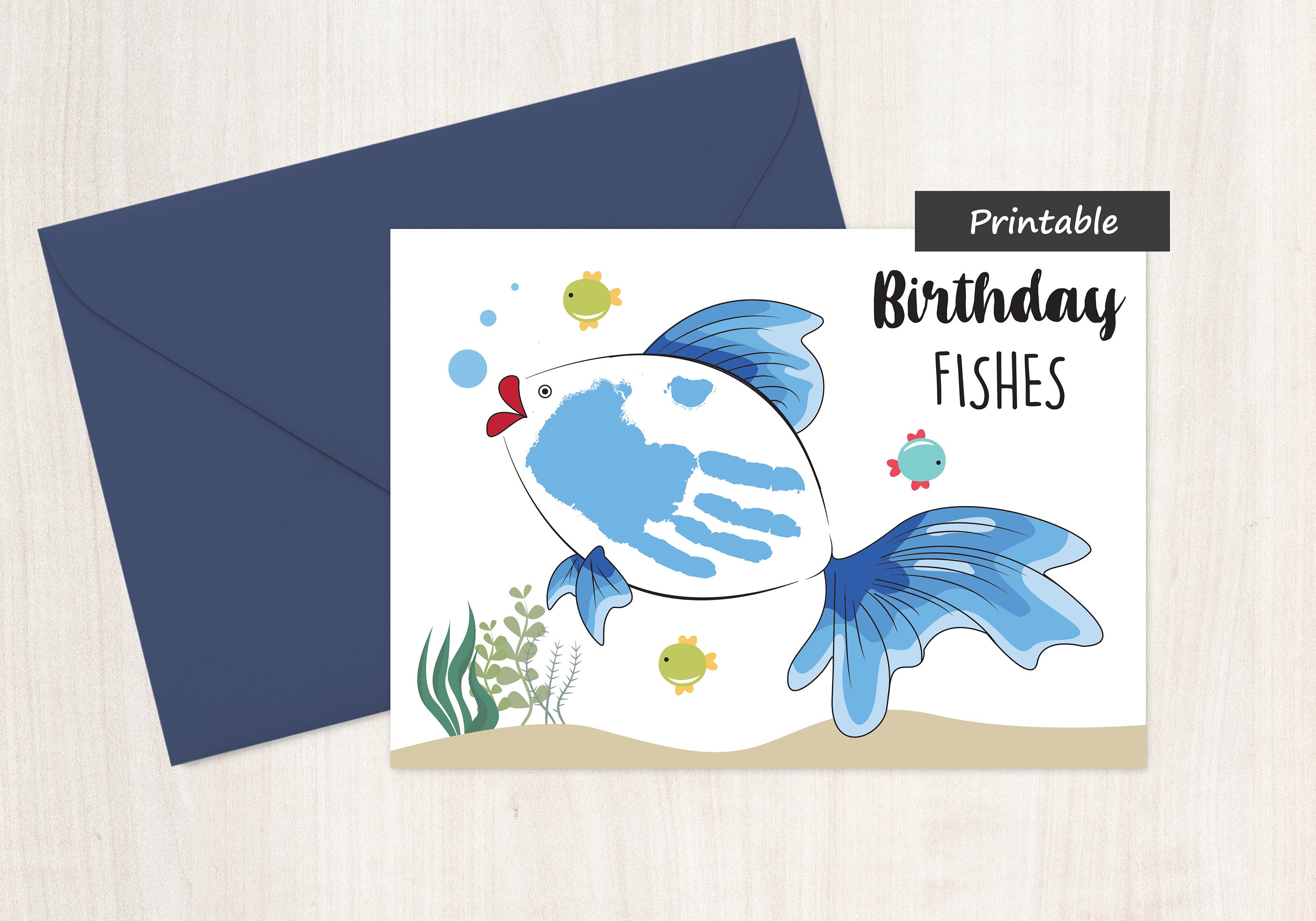 Birthday Fishes Greeting Card - Digital Download - Children's Fish ...