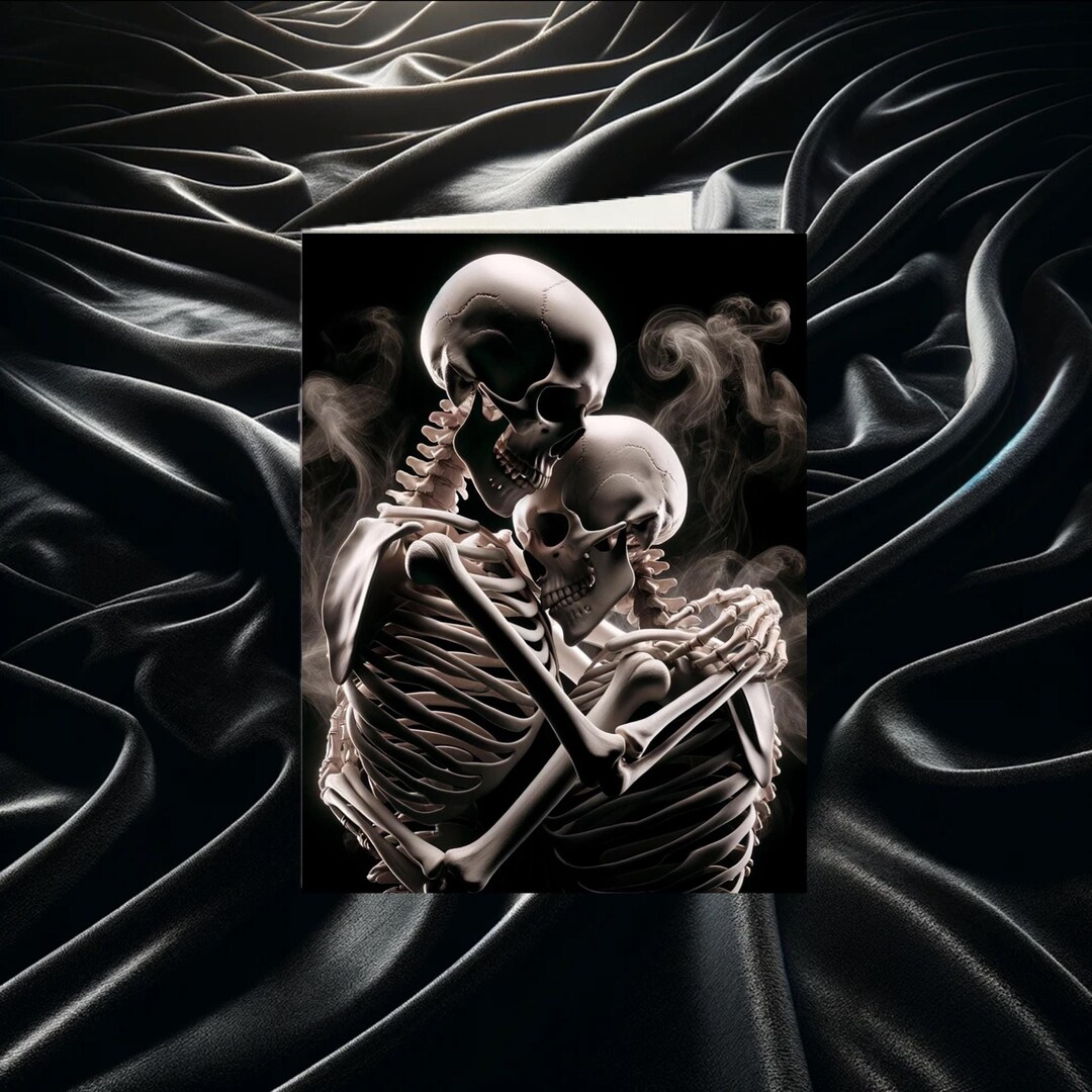 Skeleton Card, Gothic Greeting Cards, Gothic Valentine Cards, Gothic ...