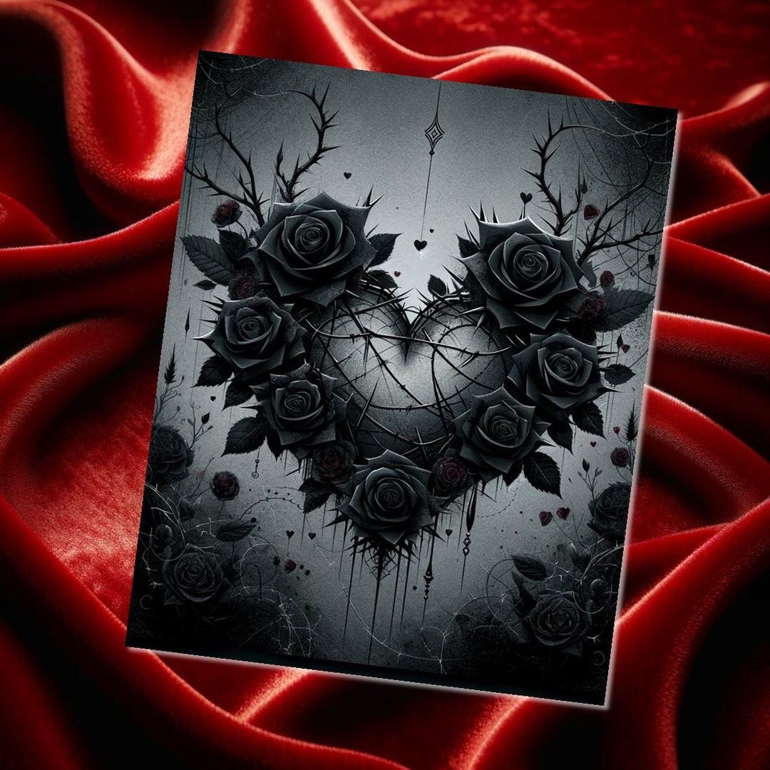 Black Heart, Gothic Greeting Cards, Gothic Valentine Cards, Gothic Dark ...