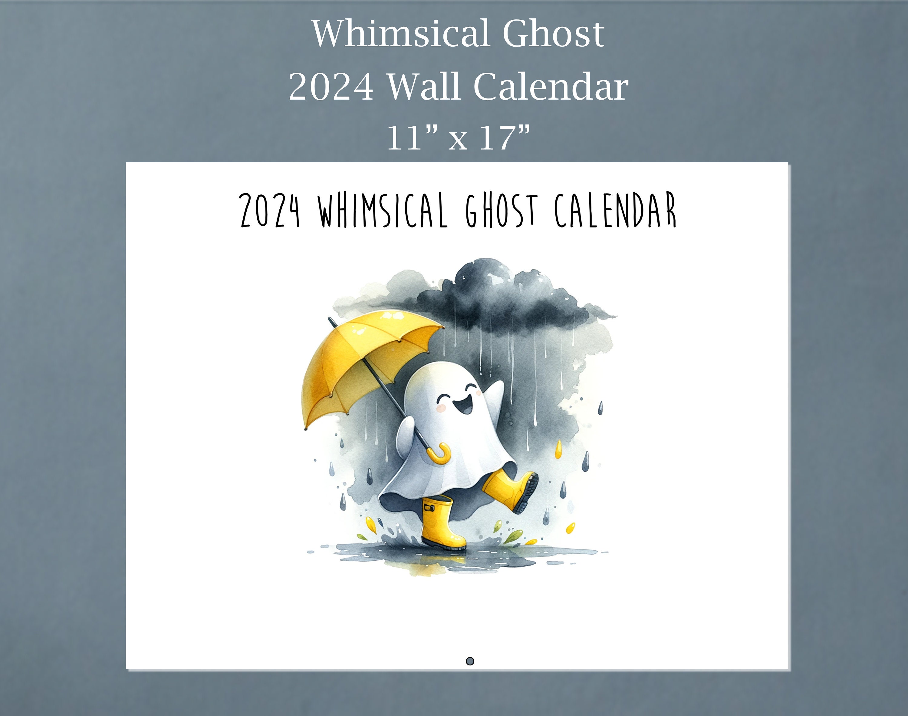 Whimsical Ghost Calendar, Gothic Wall Calendar, Gothic Dark Calendar ...