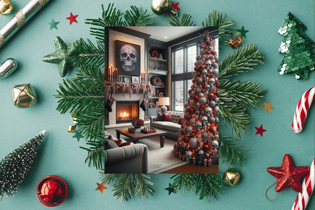Skull Tree, Gothic Greeting Cards, Gothic Holiday Cards, Gothic ...