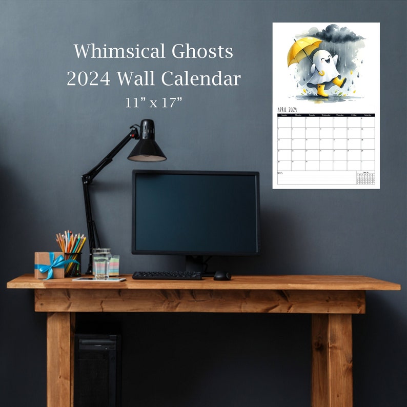 Whimsical Ghost Calendar, Gothic Wall Calendar, Gothic Dark Calendar ...