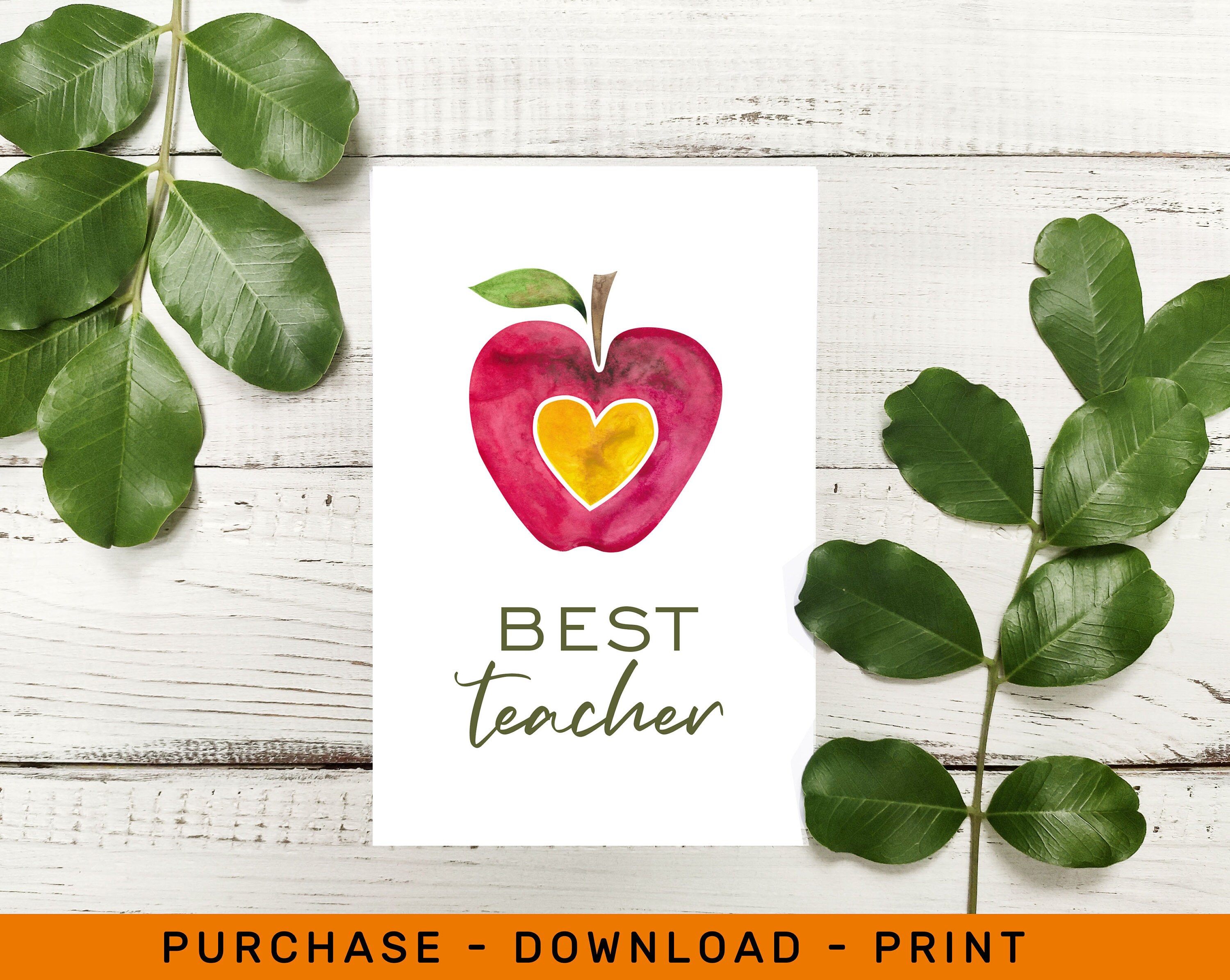 Best Teacher Card, Best Teacher Digital Card, Printable Greeting Card ...