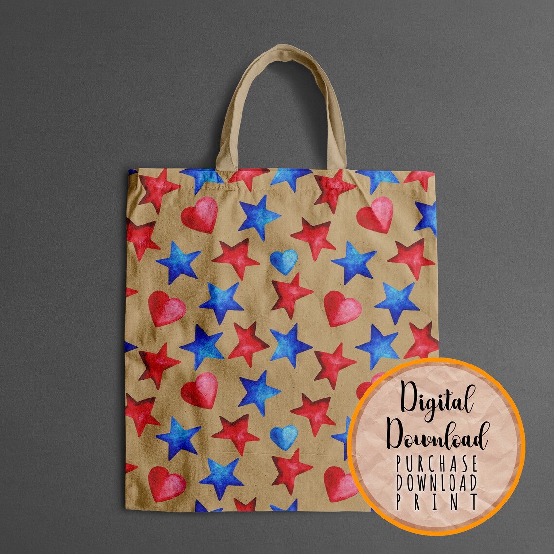 4th July Digital Paper, USA Patriotic Watercolor Pattern, Independence ...