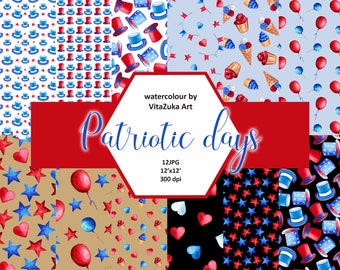 4th of July Digital Paper - Etsy