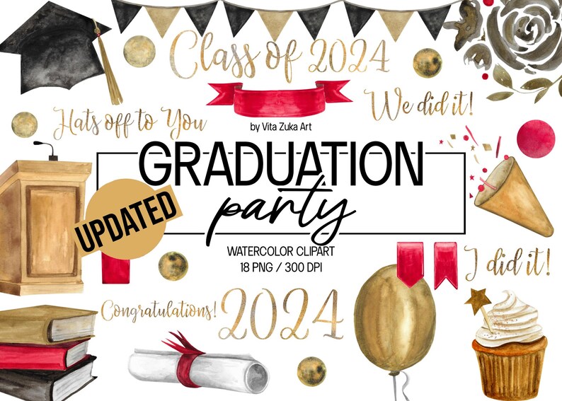 Graduation Clipart 2025(UPD), Student Graduation Clipart, Party Decor ...