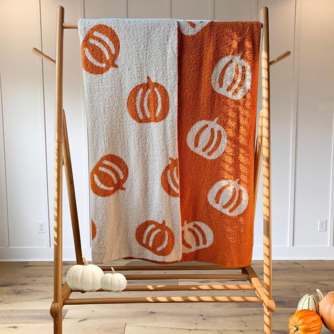 Pumpkin Throw Blanket, Fall Blanket, Halloween, Cozy, Ultrasoft, Plush ...
