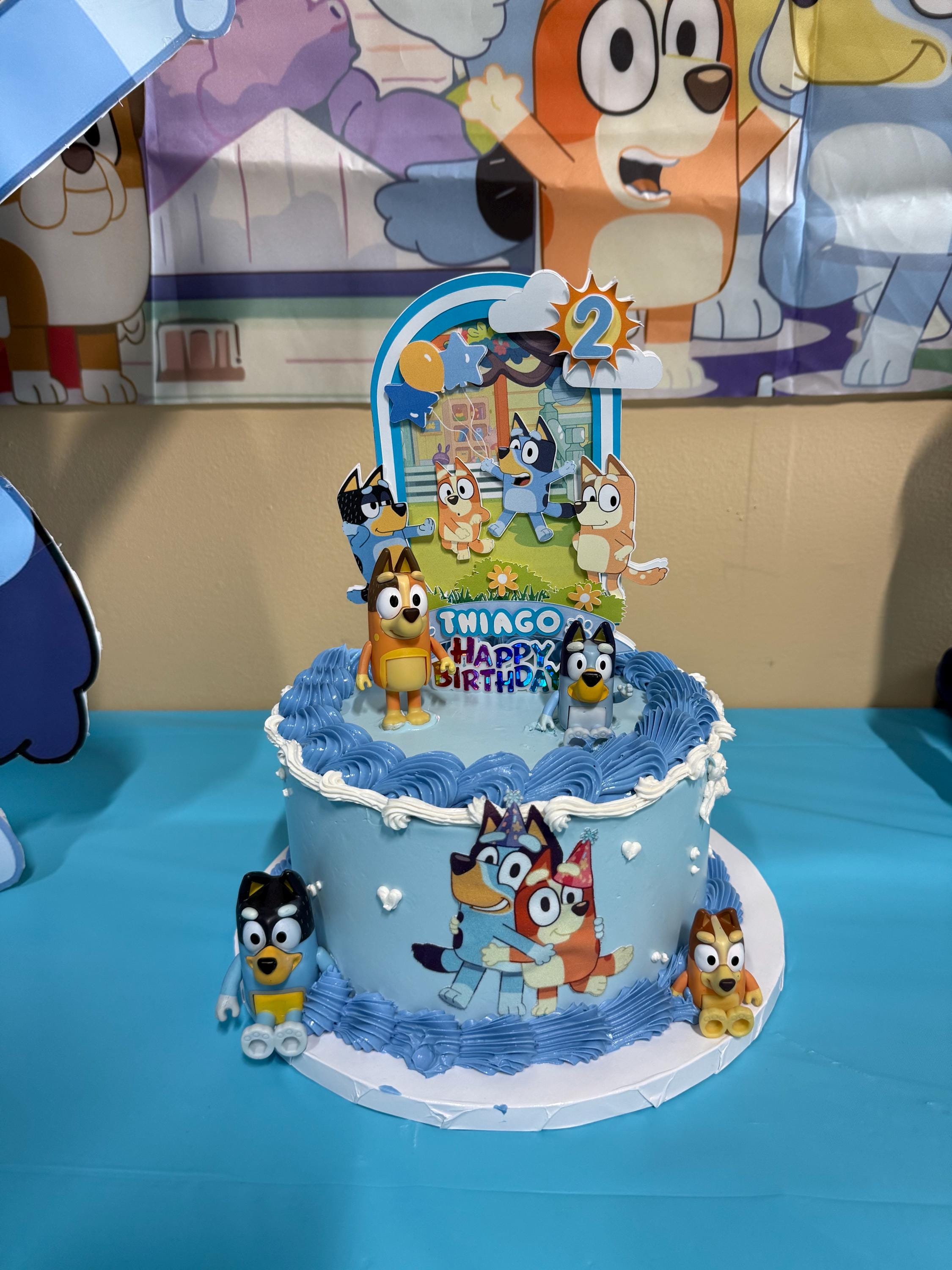 Personalized Blue Dog Birthday Cake Topper - Etsy
