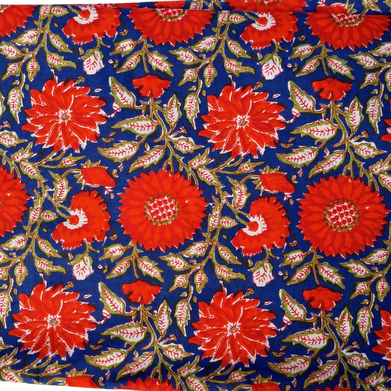 Hand Printed Fabric Etsy