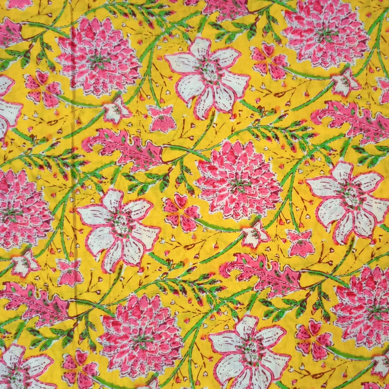 Yellow Floral Fabric - Etsy