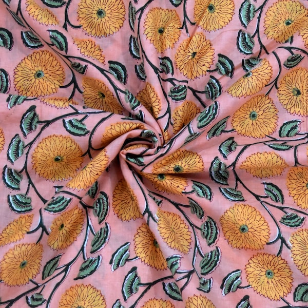 Burnt Orange Block Print Fabric - Etsy