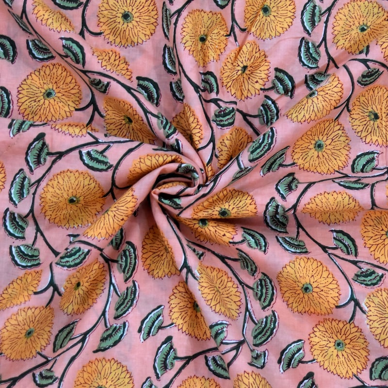 Orange Print Fabric - Etsy