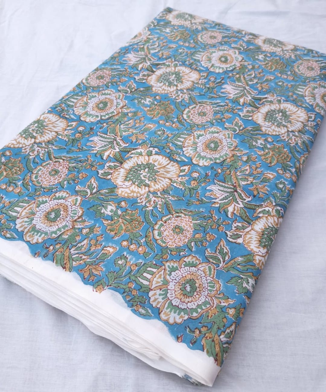 Cotton Fabric by the Yard, Block Print Fabric, Hand Printed Fabric ...