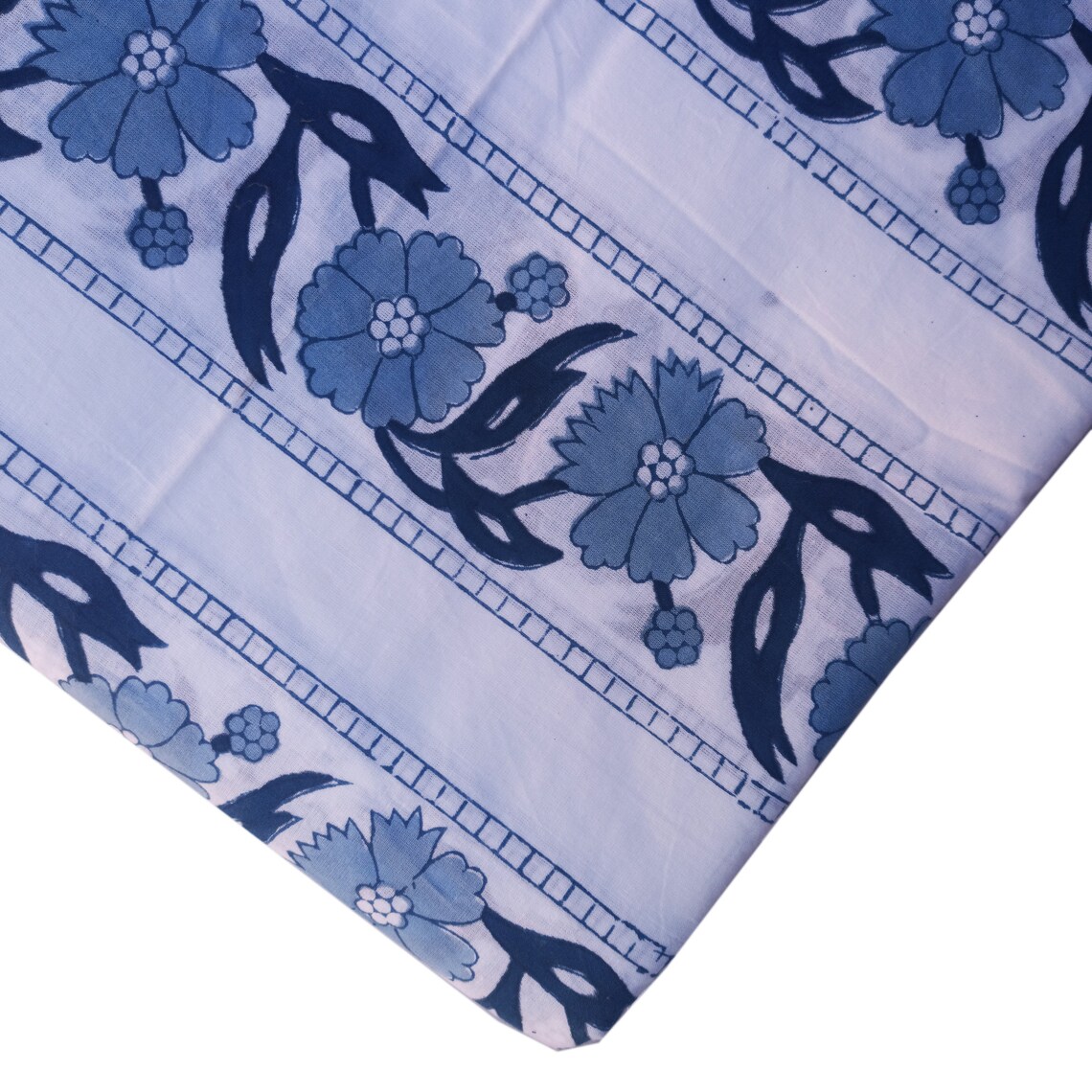 Indian Border Print Fabric Floral Hand Block Print Cotton - Etsy