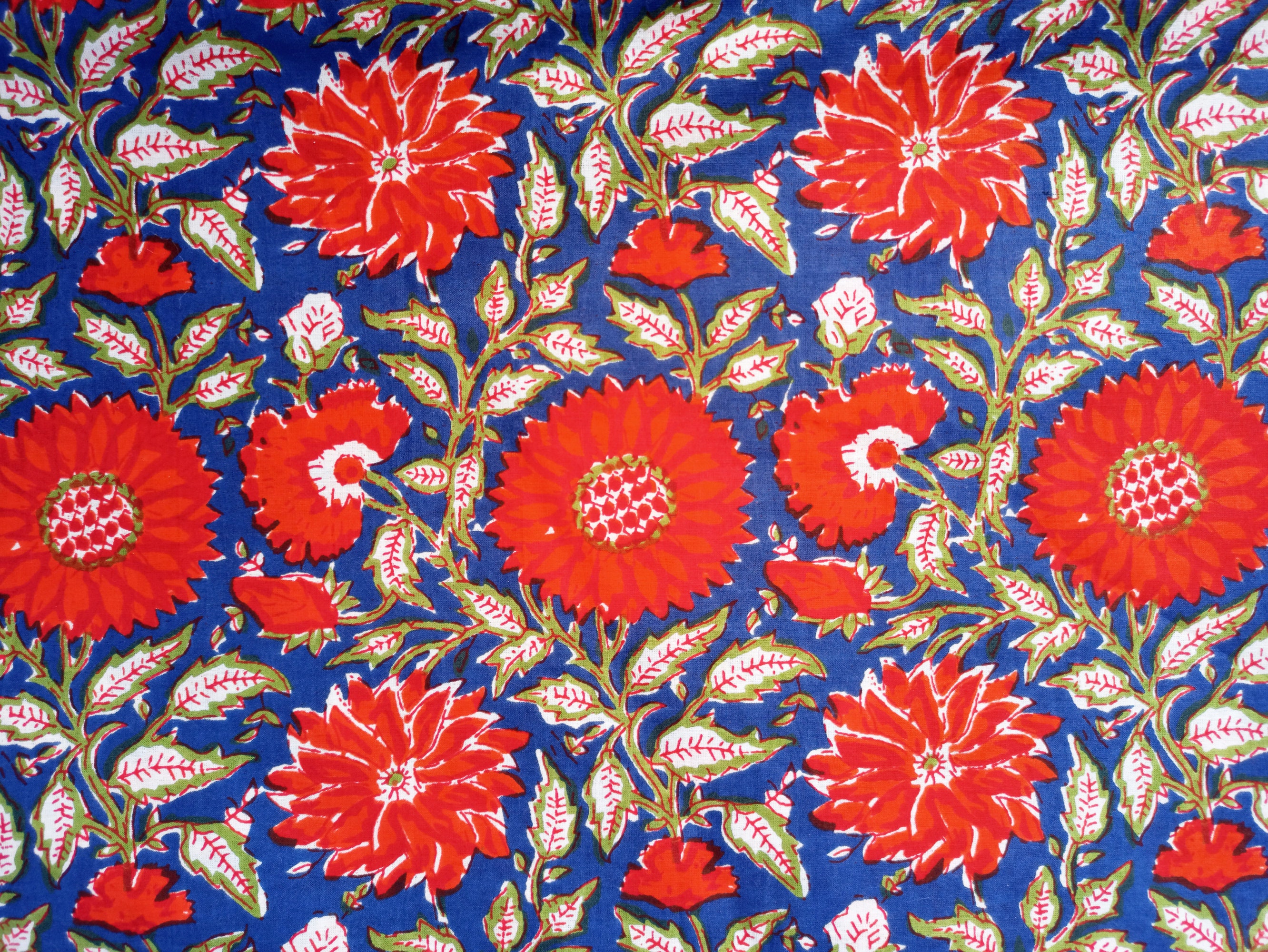 Indian Block Print Fabric by the Yard Floral Cotton Fabric - Etsy