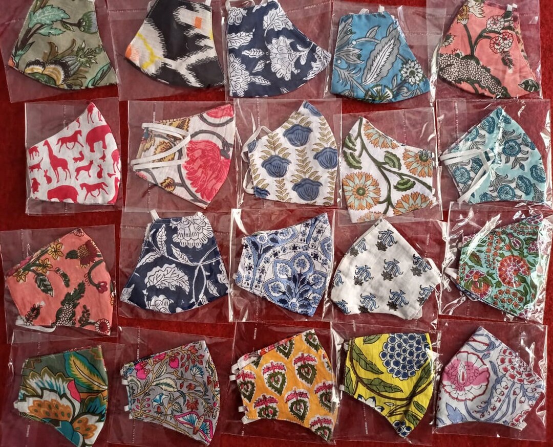 10 Piece Set 100% Cotton Breathable Face Mask Washable Hand - Etsy