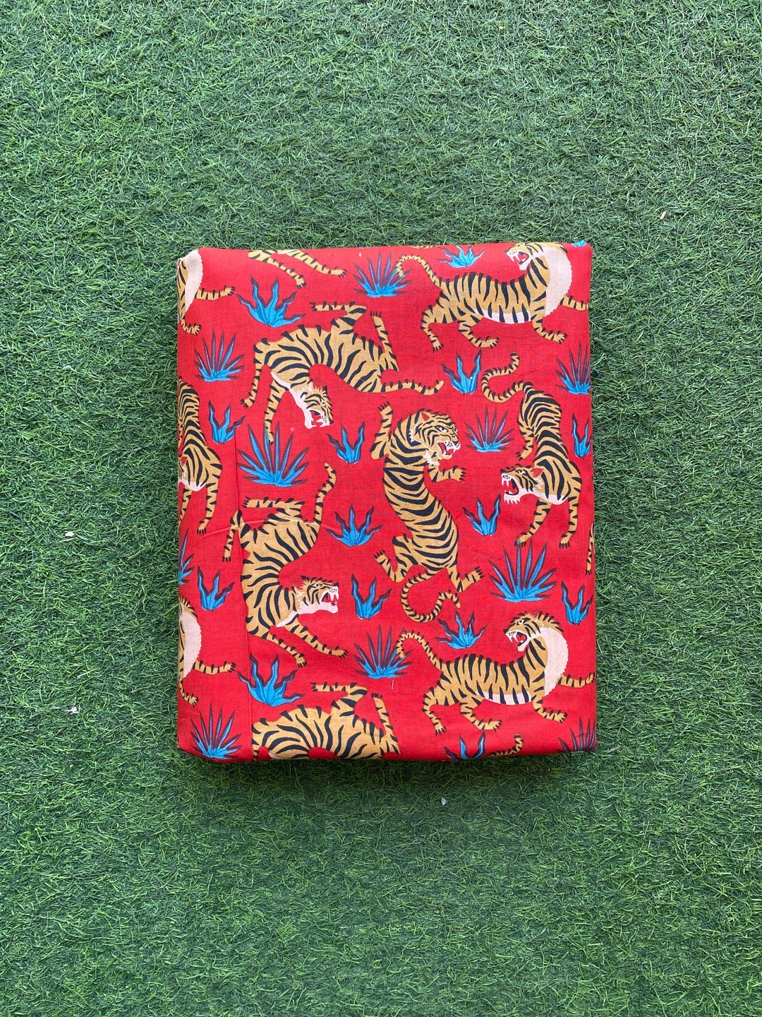 Red Tiger Print Cotton Fabric, Indian Nursery Fabric by the Yard - Etsy
