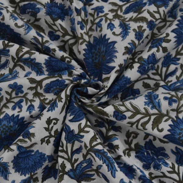 Blue Floral Fabric - Etsy
