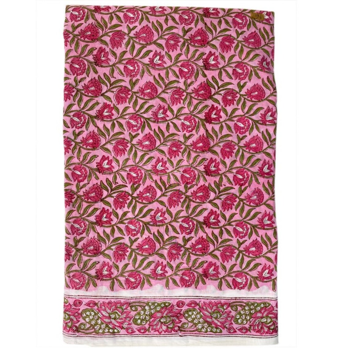 Pink Floral Cotton Fabric: Indian Block Print Fabric by the Yard - Etsy
