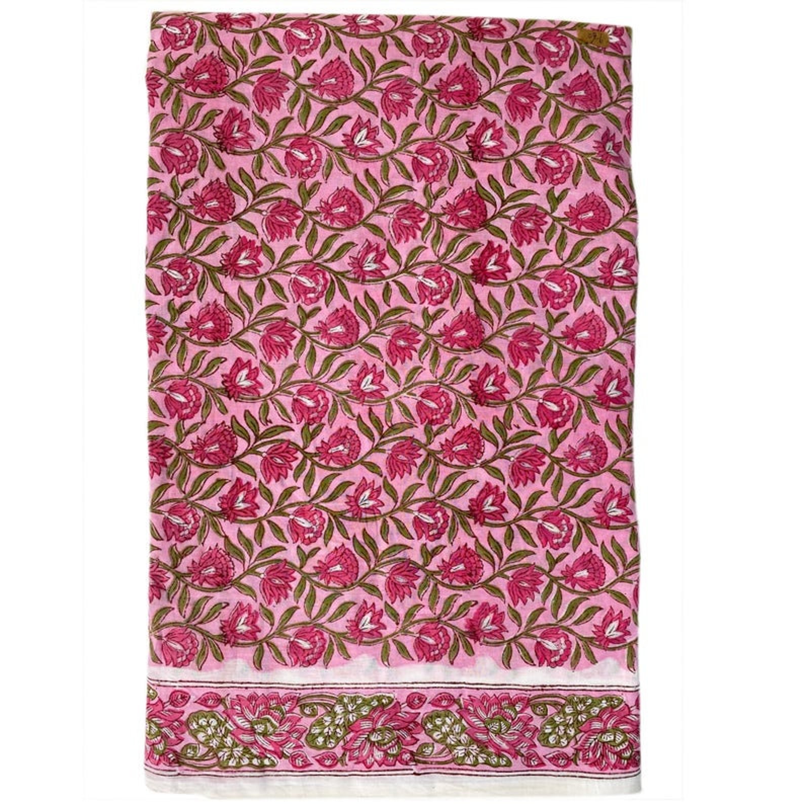 Pink Floral Cotton Fabric: Indian Block Print Fabric by the Yard - Etsy