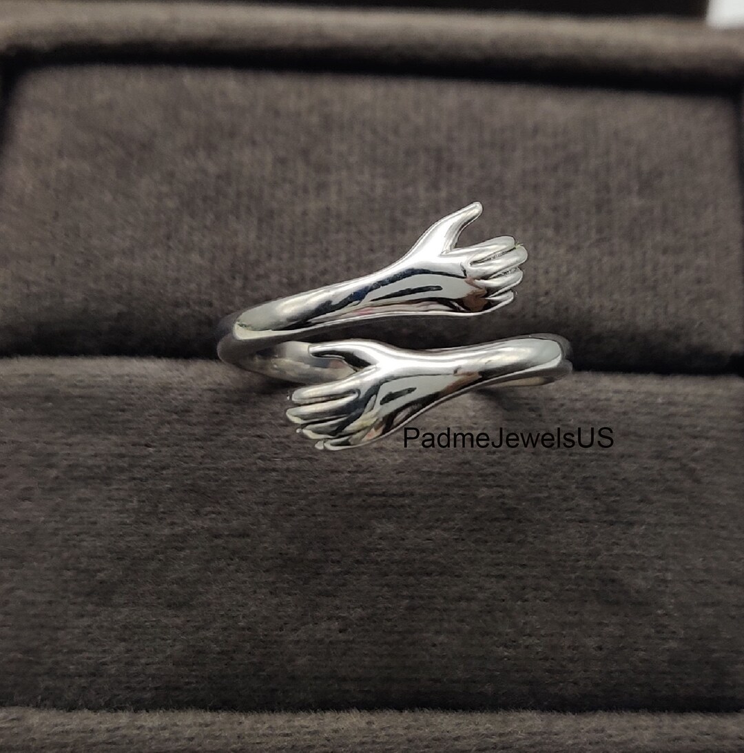 Hugging Hand Ring Hug Ring 14K White Gold Fine Jewelry - Etsy