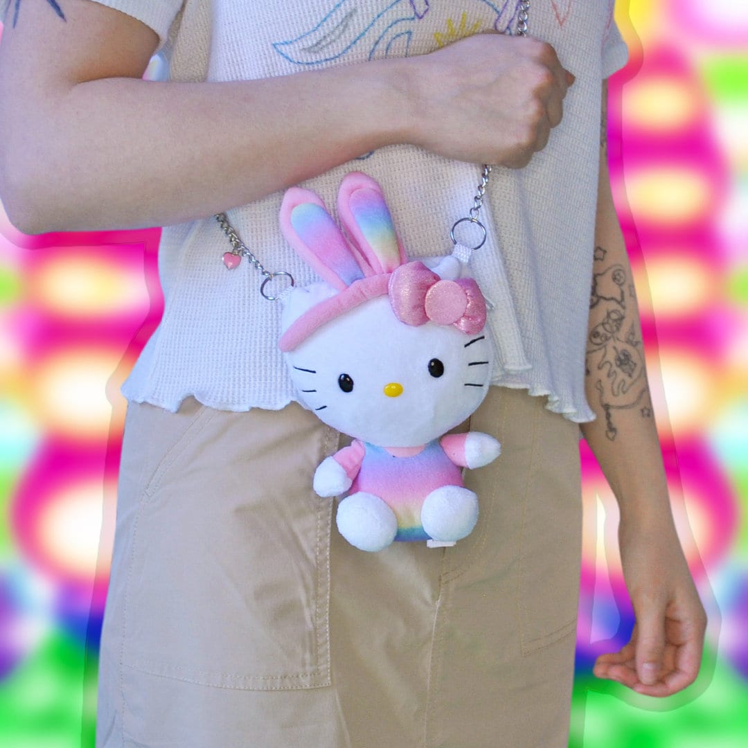 Hello Kitty Bunny Plush Bag Handmade Stuffed Animal Shoulder Crossbody ...