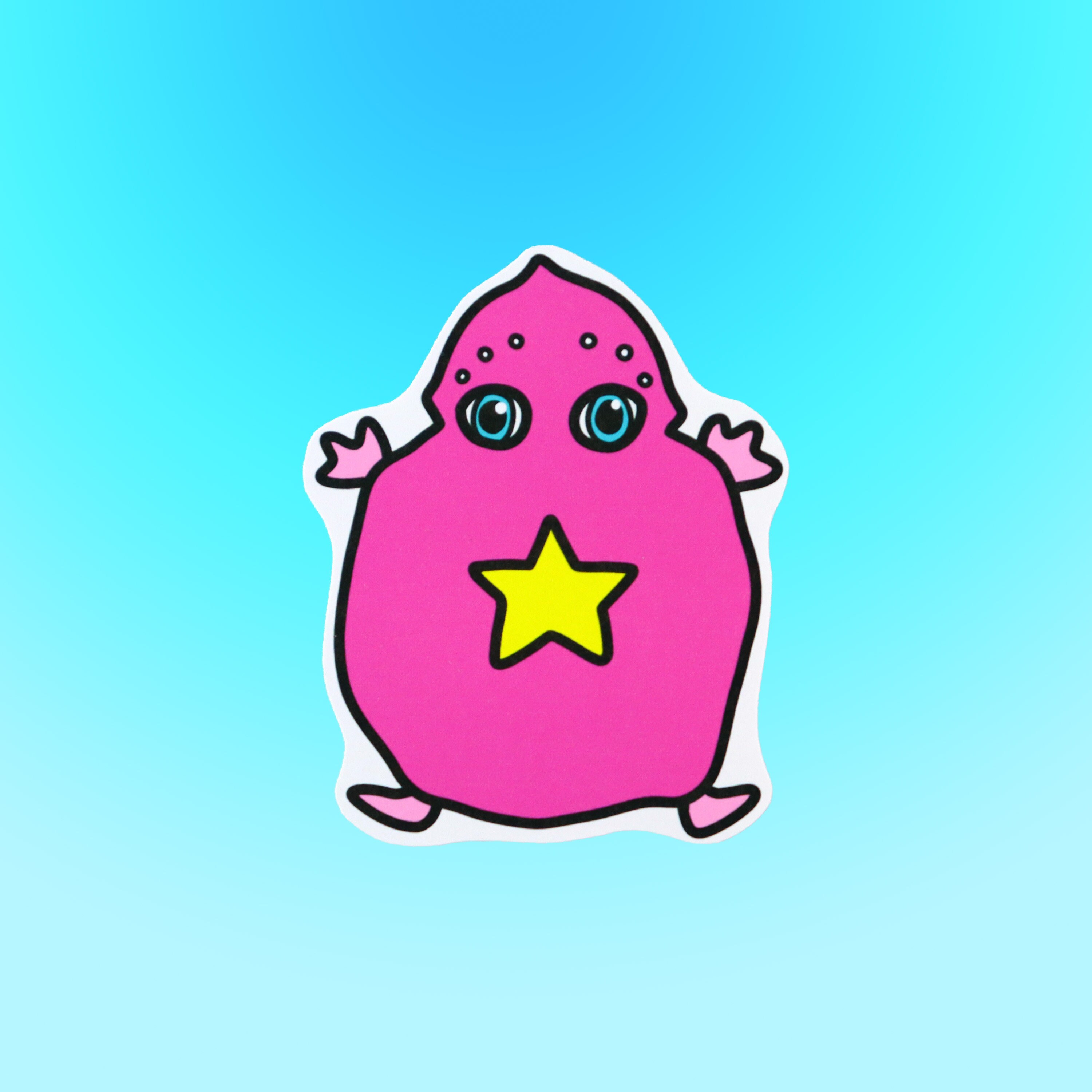 Materials Die Cut Glossy Sticker Cute Colorful Alien Whimsical Decal ...