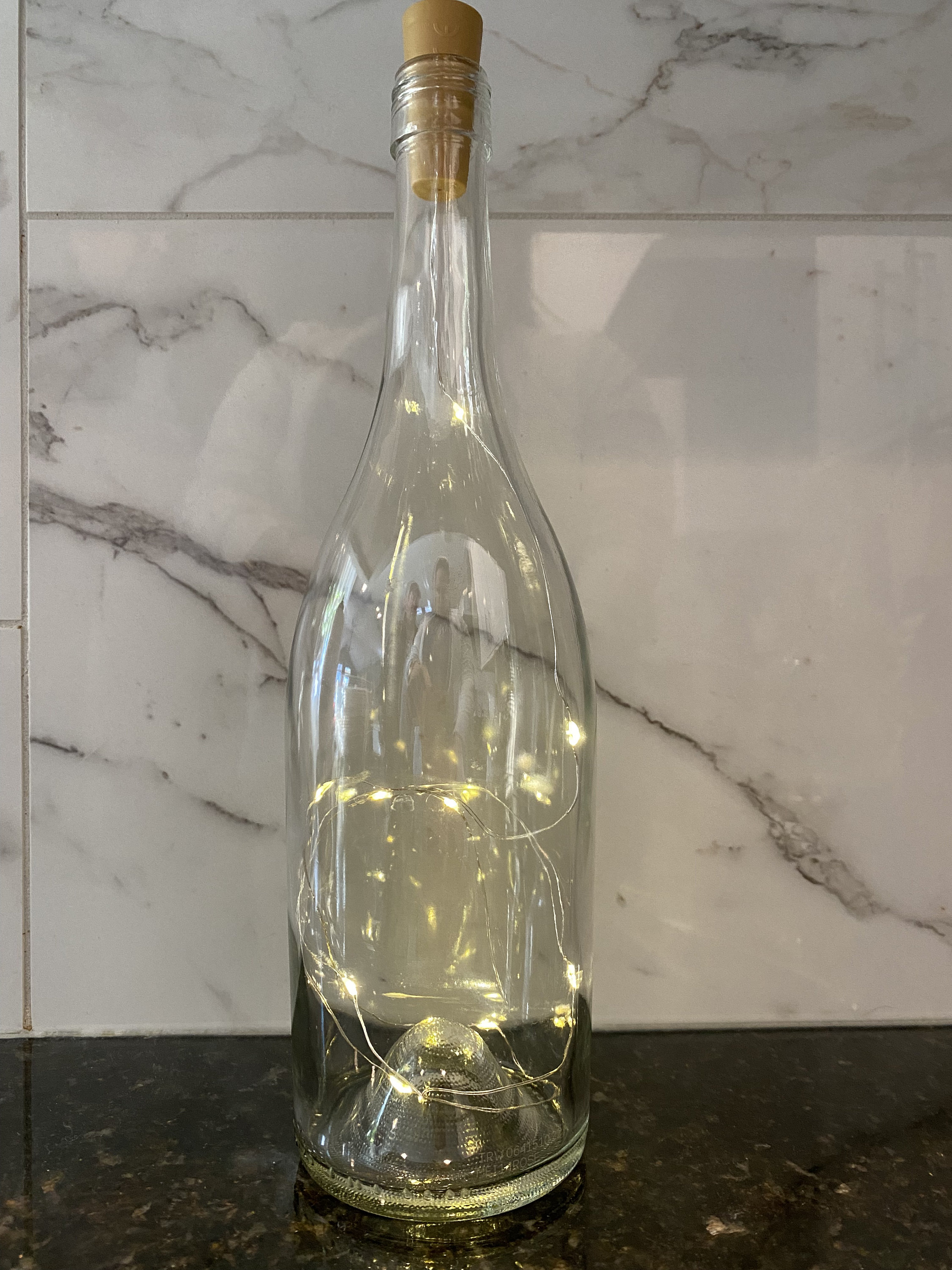 Lighted Wine Bottle With Fairy Lights Cork Home Decor Wedding ...