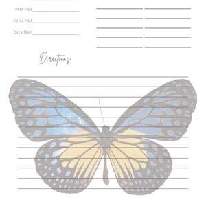 Butterfly Recipe Cards, Digital Download, 3 Pack, Pkg13 - Etsy