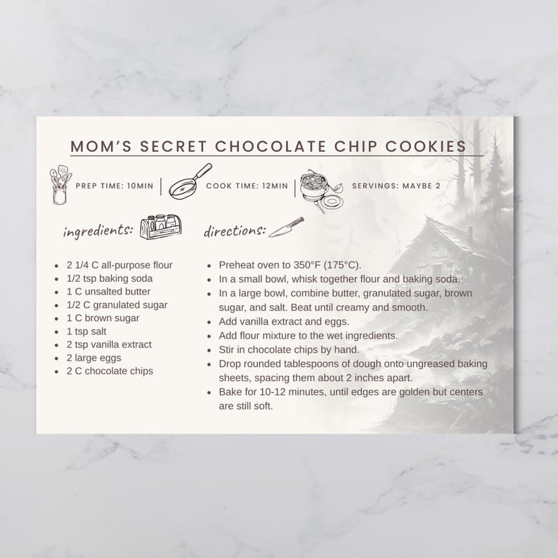 Editable Recipe Card Template | Customizable Recipe Cards | Printable ...