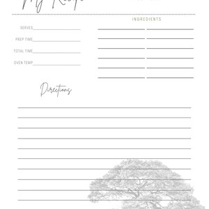 Tree Recipe Cards, Printable, Digital Download, 3 Pack, Pkg21 - Etsy