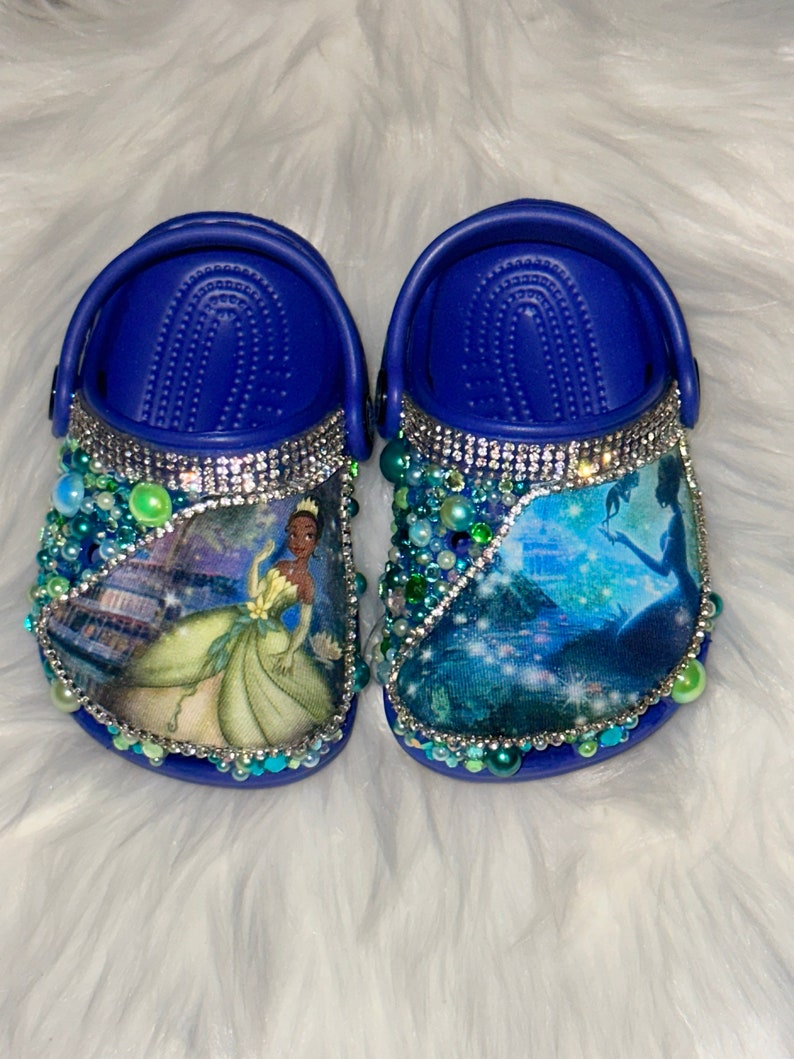 Infant the Princess and the Frog Blinged Out Crocs, Disney Themed Crocs ...