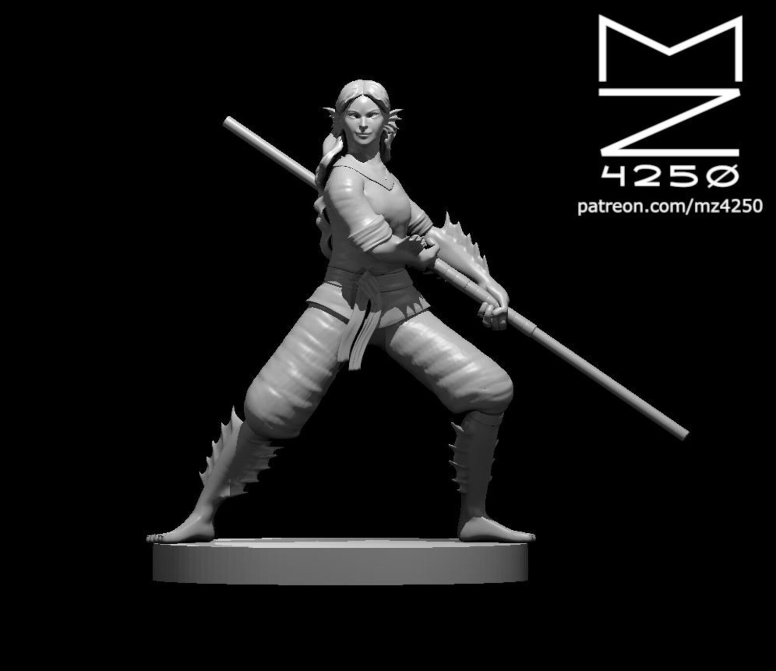 Triton Female Monk Miniature 28MM Scale Desgined by MZ4250 - fantasy ...